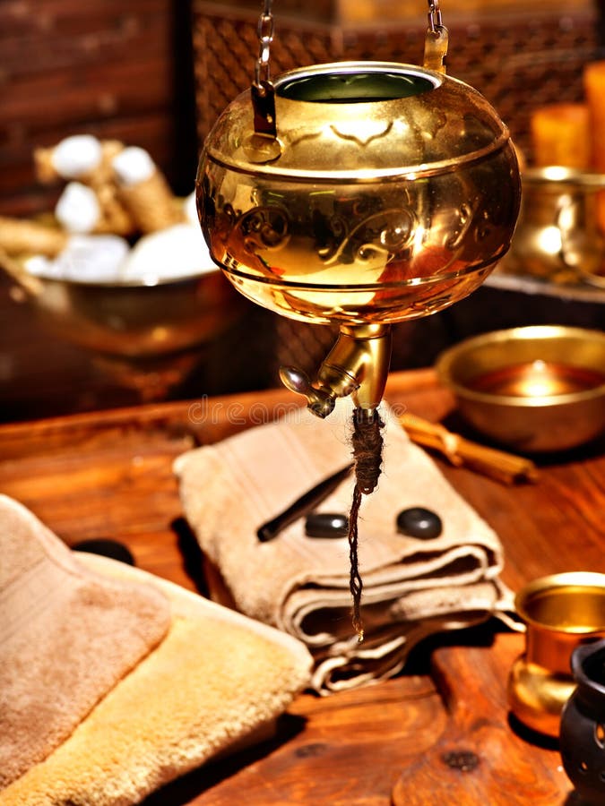 Ayurvedic Spa Massage Still Life Stock Image - Image of herb, burning ...