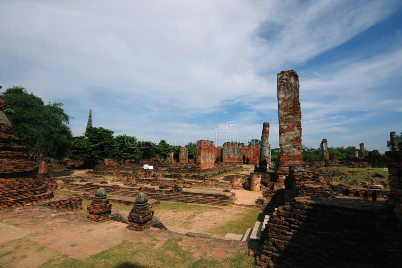 Ancient Big Buddha Statue at Ruined Temple Stock Photo - Image of ...