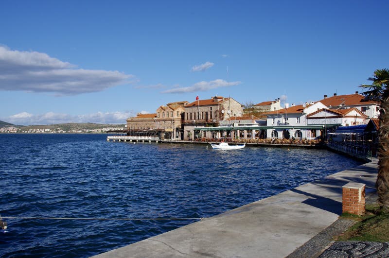 Ayvalik Turkey, Blue Sea and Sky on the Seafront. Editorial Photography ...