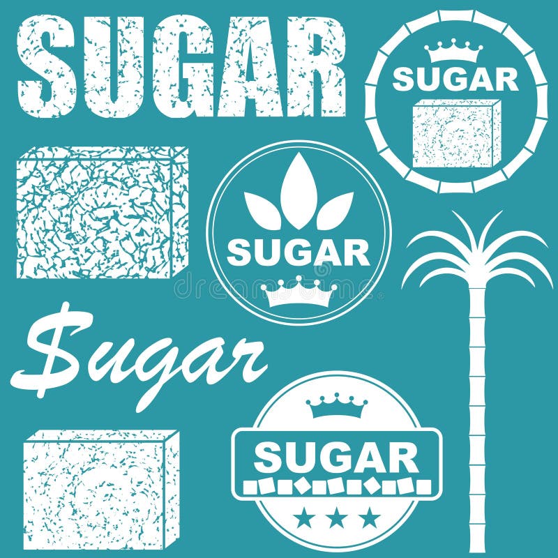 Etiquetas De La Producción De Azúcar, Insignias De La Granja De La Caña ...
