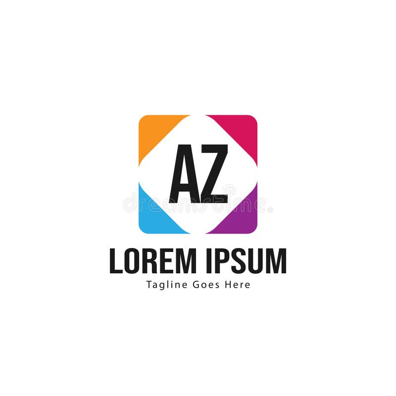 AZ Letter Logo Design. Creative Modern AZ Letters Icon Illustration ...