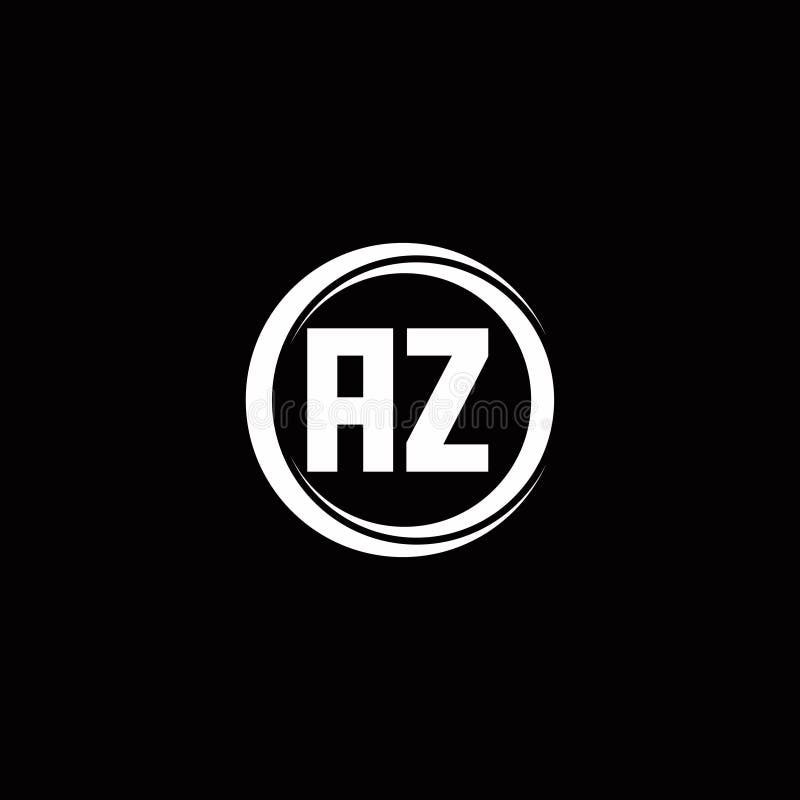 AZ Logo Initial Letter Monogram with Circle Slice Rounded Design ...