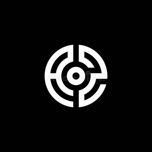 AZ Monogram Logo with Abstract Circle Style and Dot in the Middle Stock ...