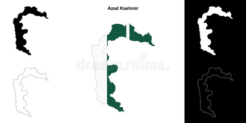 Azad Kashmir Map of Polygonal Mosaic Lines Network, Rays, Space Stars ...