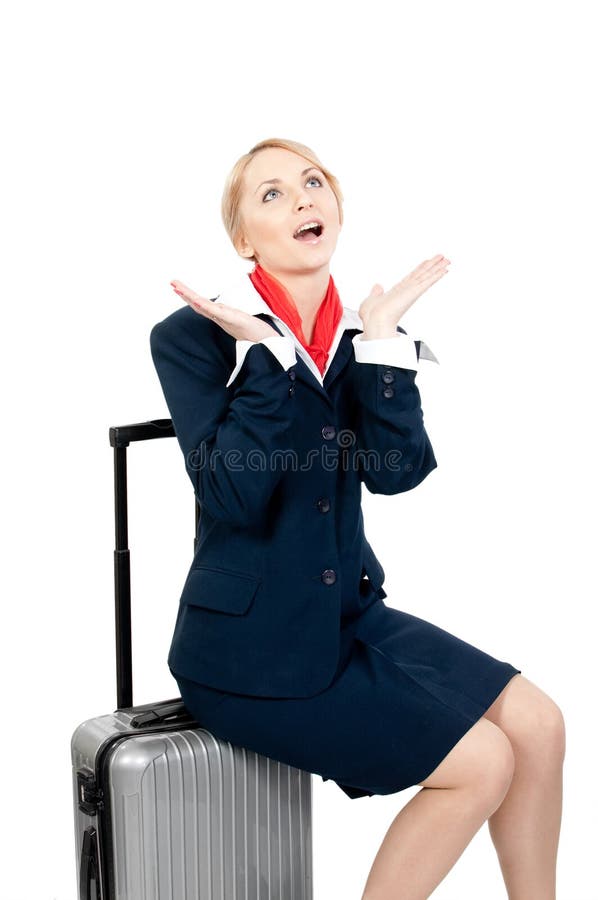 Azafata bonita imagen de archivo. Imagen de europeo, vuelo - 14597341