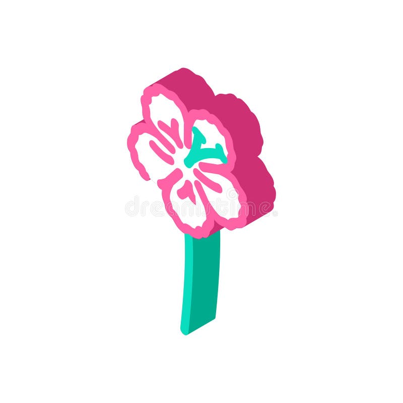 Azalea Blossom Spring Isometric Icon Vector Illustration Stock Vector ...
