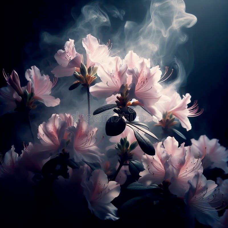 Azalea Bouquet with Dramatic Side Light. Flowers and Plants in Spring ...