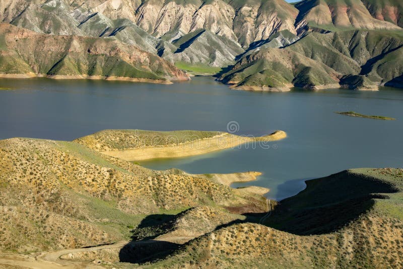 Azat Reservoir with Mountains Stock Photo - Image of landscape ...
