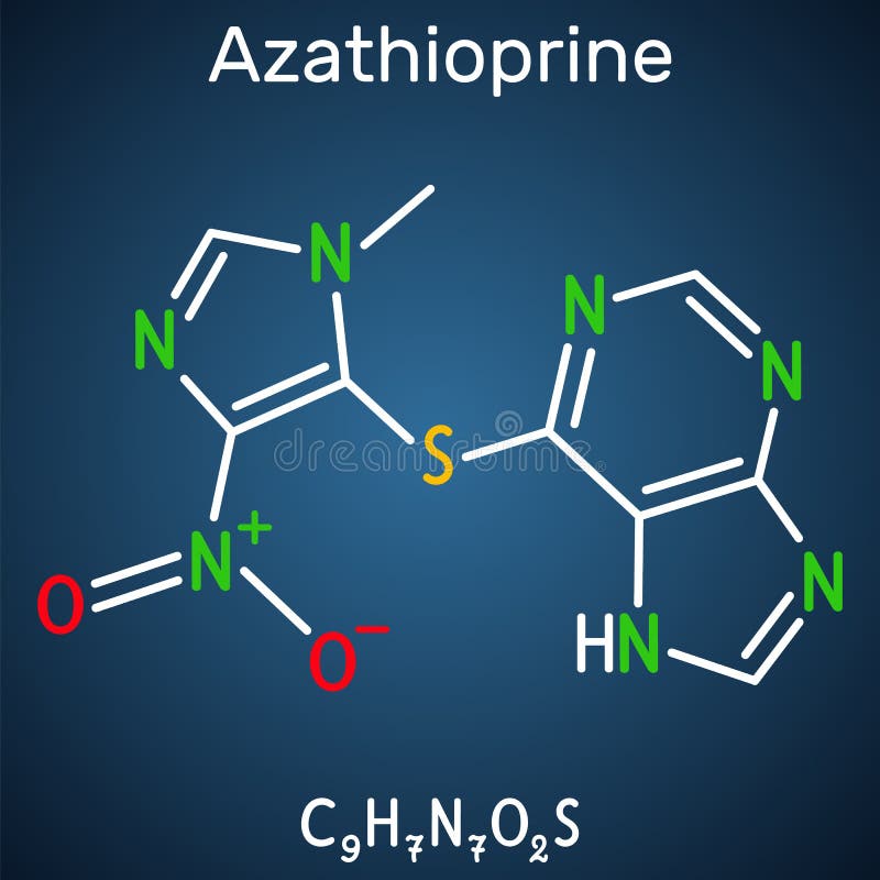 Azathioprine, AZA Molecule. it is Immunosuppressive Agent, Medication ...
