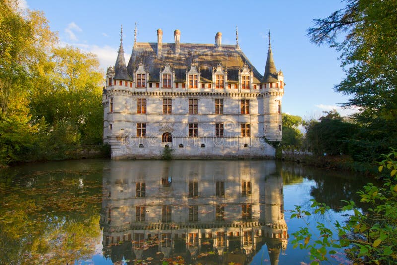 Azay-le-Rideau Castle, Francia Imagen de archivo - Imagen de herencia ...