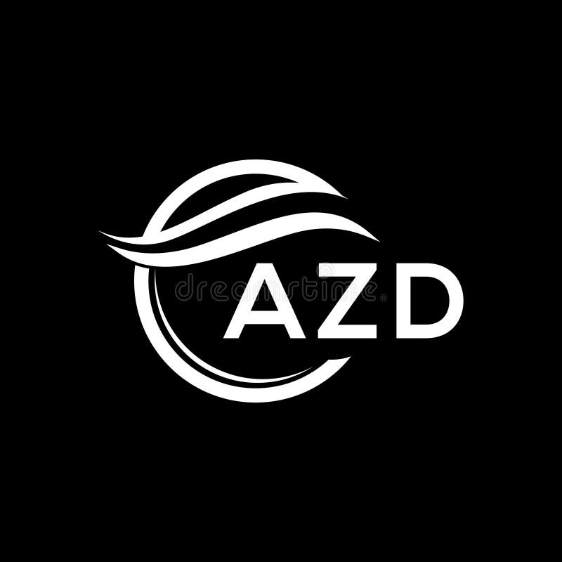 AZD Letter Logo Design on Black Background. AZD Creative Circle Letter ...