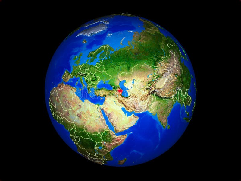 Azerbaijan on Earth from Space Stock Illustration - Illustration of ...