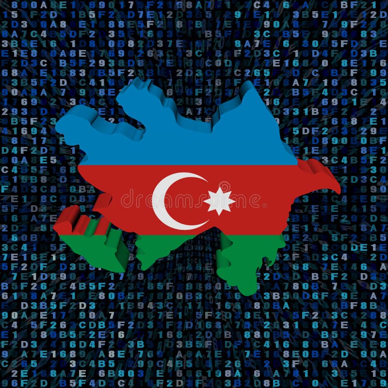 Azerbaijan Map Flag on Hex Code Illustration Stock Illustration ...