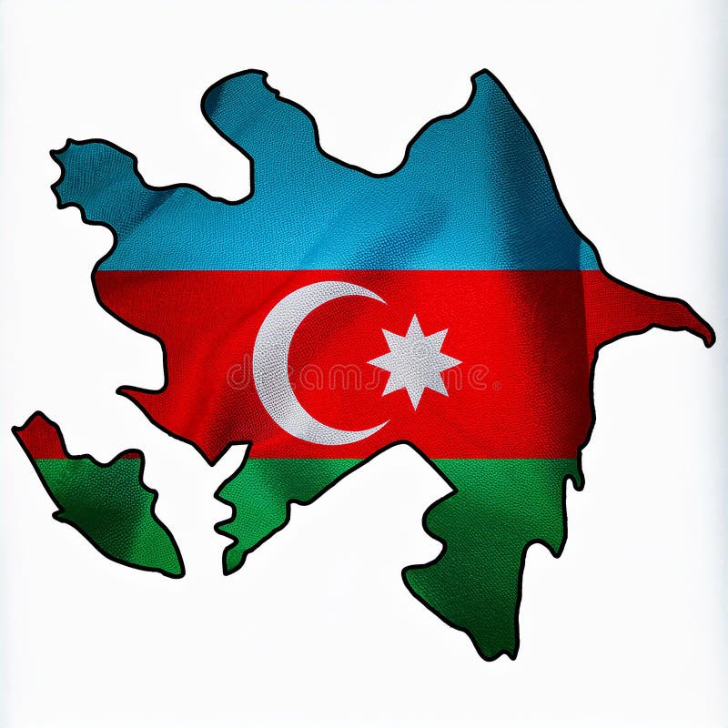 Azerbaijan Map and Flag stock illustration. Illustration of capital ...