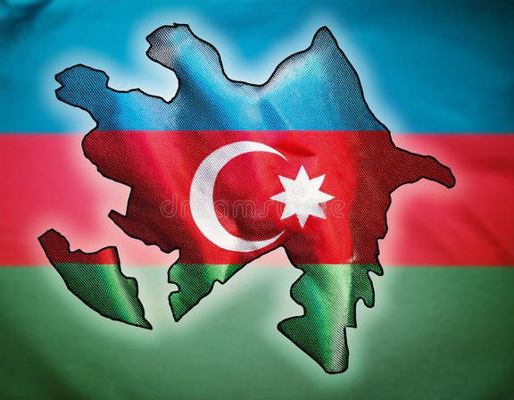 Azerbaijan Map and Flag stock illustration. Illustration of east ...