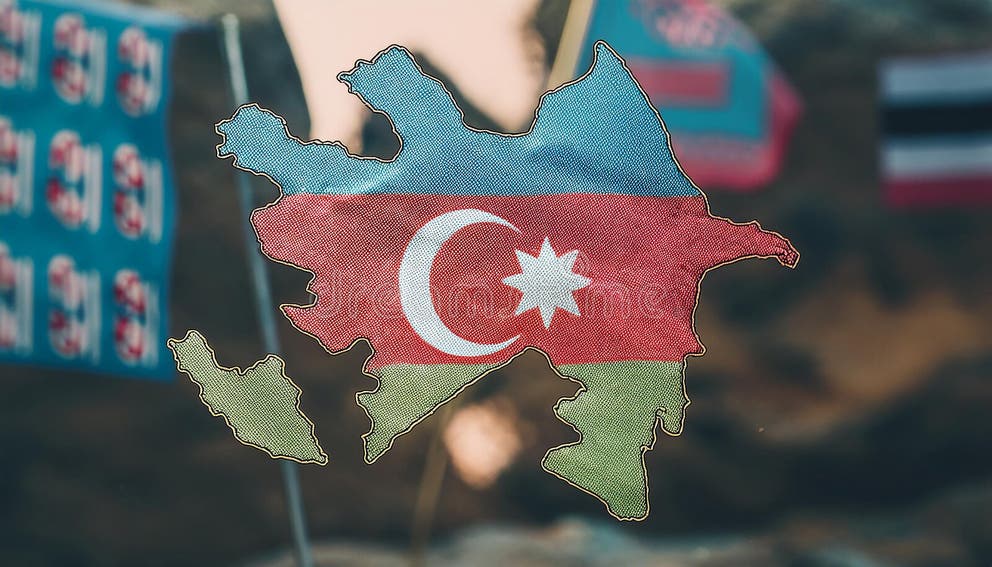 Azerbaijan Map and Flag stock illustration. Illustration of pattern ...