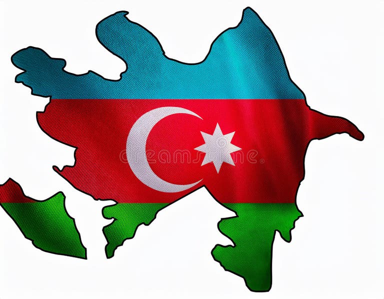 Azerbaijan Map and Flag stock illustration. Illustration of number ...