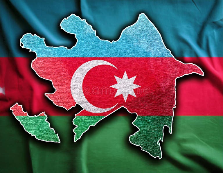 Azerbaijan Map and Flag stock illustration. Illustration of poster ...