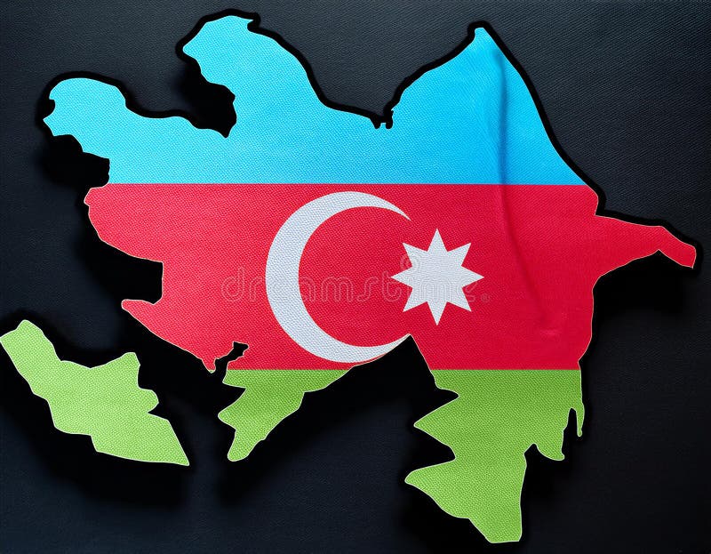 Azerbaijan Map and Flag stock illustration. Illustration of advertising ...