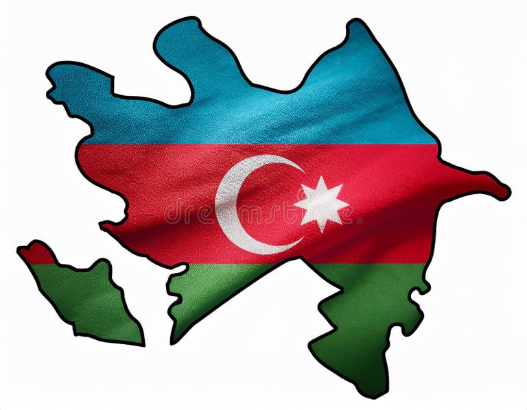 Azerbaijan Map and Flag stock illustration. Illustration of east ...