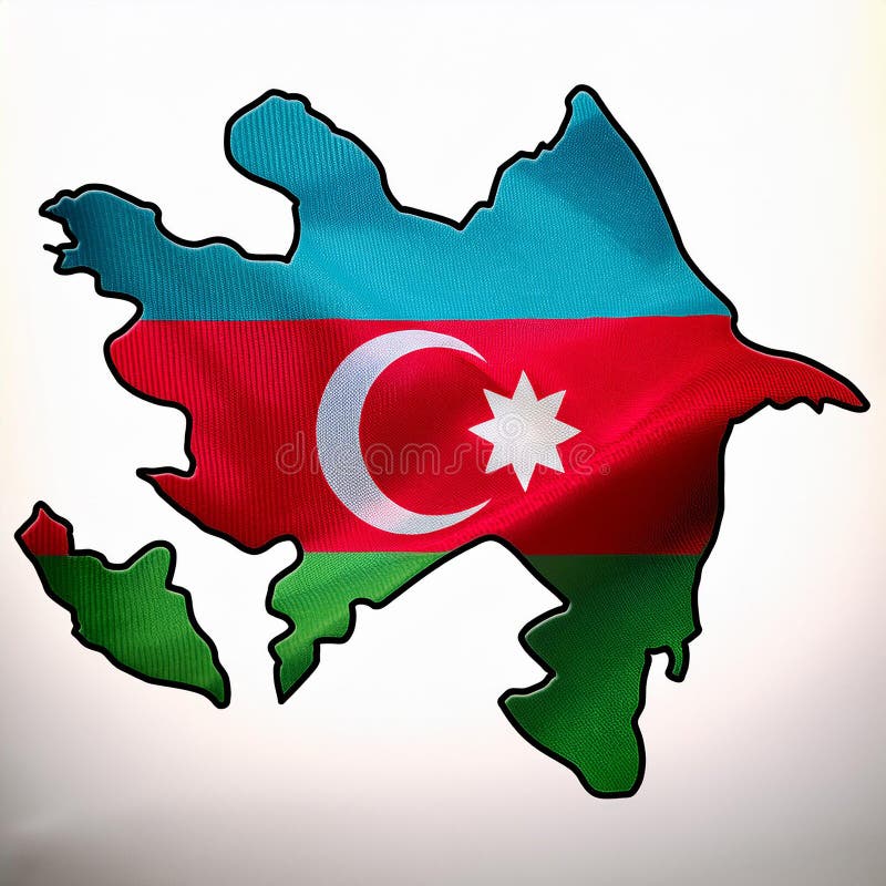 Azerbaijan Map and Flag stock illustration. Illustration of azerbaijani ...