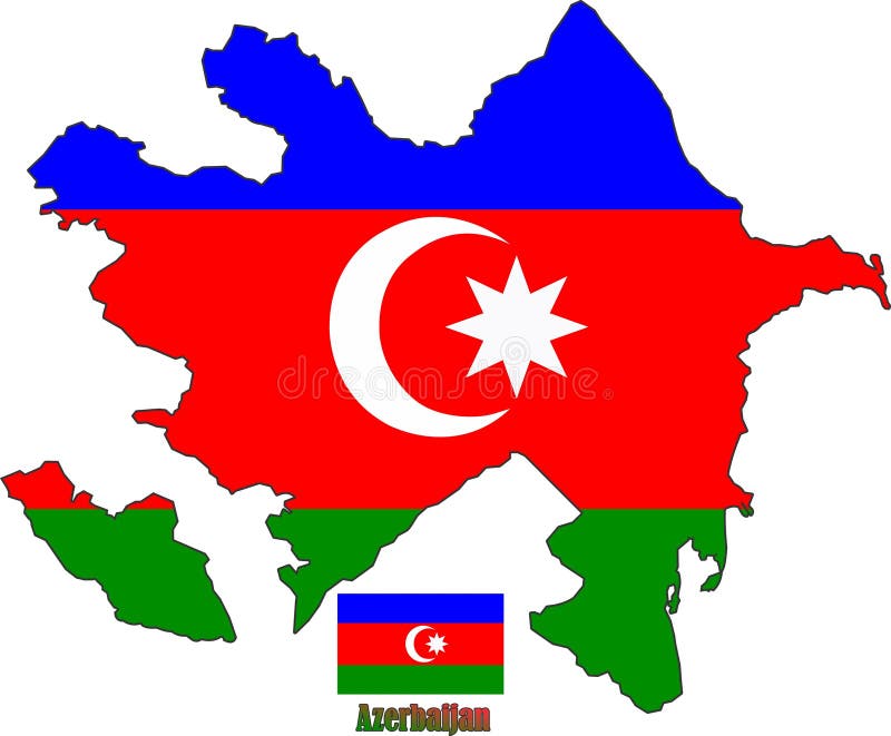 Azerbaijan Map and Flag Illustration Vector Stock Vector - Illustration ...