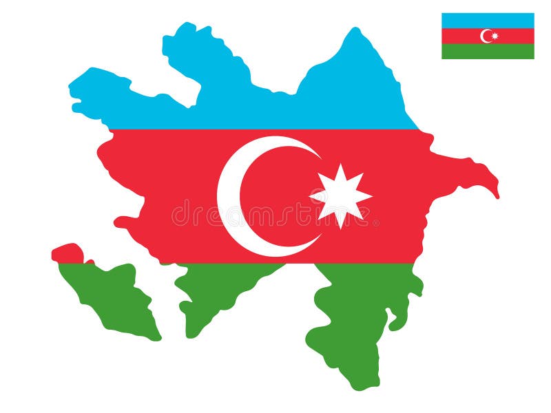 Azerbaijan Map Flag Vector Illustration Eps 10 Stock Vector ...