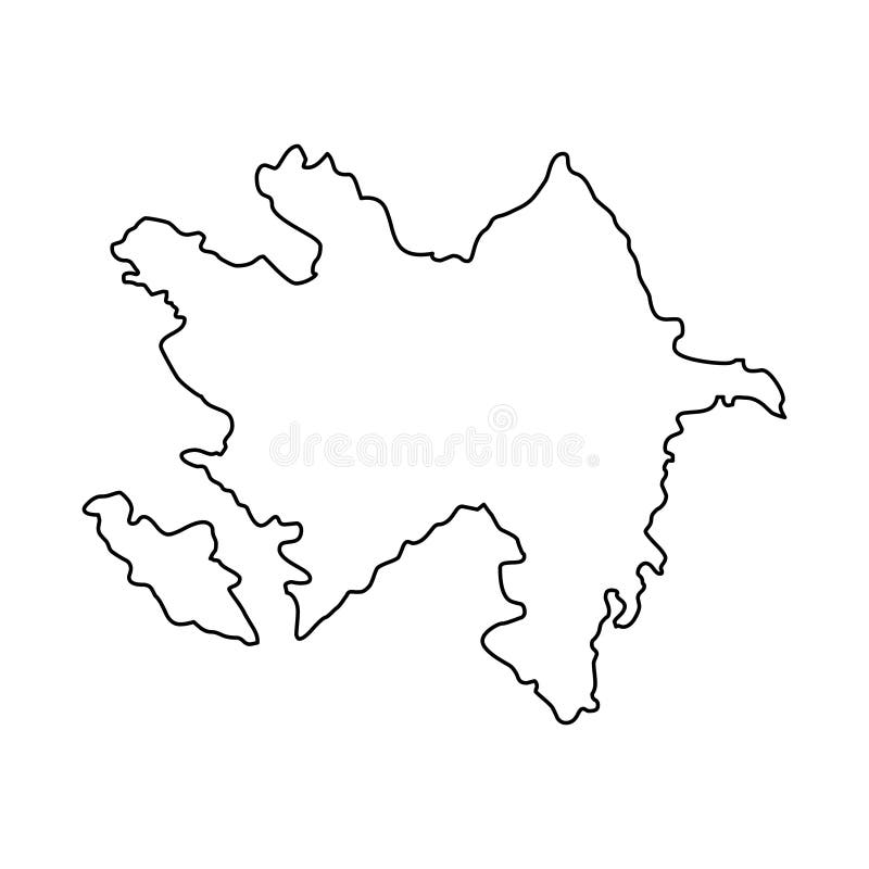 Azerbaijan Outline Map Administrative Regions Stock Illustration ...
