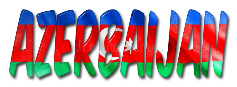 Azerbaijan Word with Flag Texture Stock Illustration - Illustration of ...