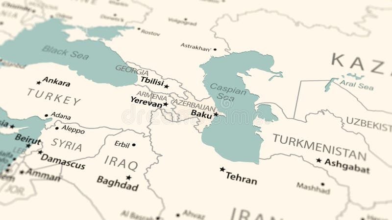 Azerbaijan on the World Map. Smooth Map Rotation Stock Video - Video of ...