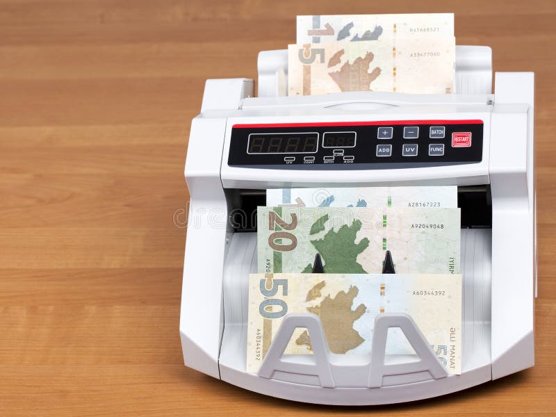 Azerbaijani Money in a Counting Machine Stock Photo - Image of money ...