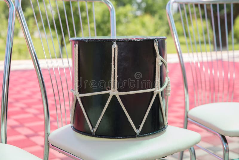 Azeri Traditional Drum Nagara on Black .Drum on the Chair Stock Photo ...