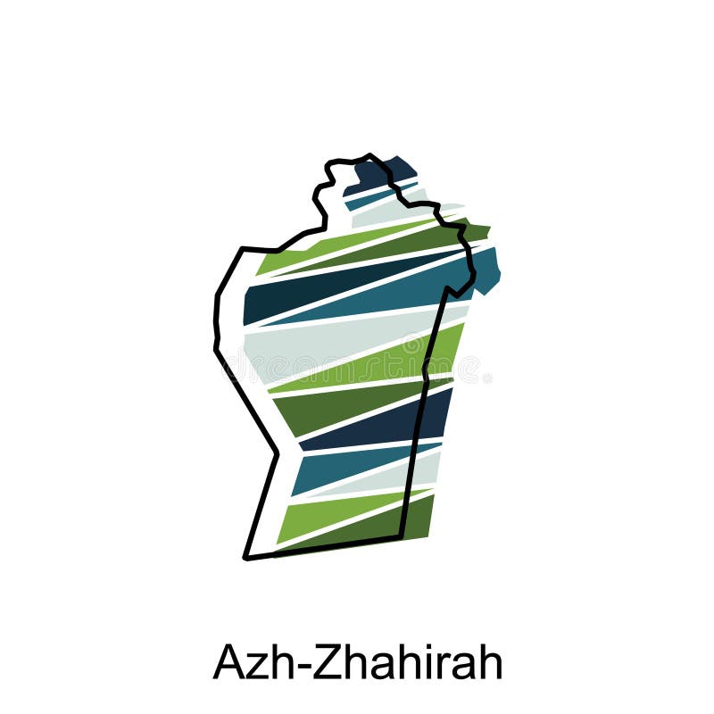 Azh Zhahirah Map Illustration Outline Map of Oman Vector Design ...