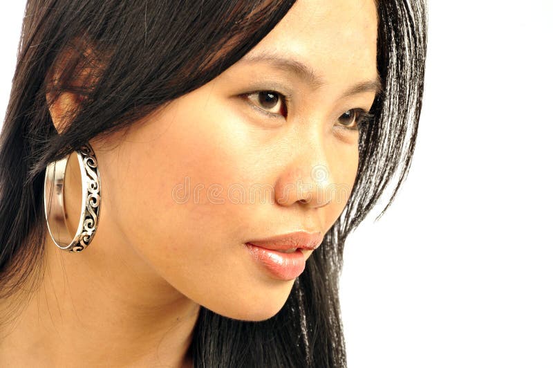 Aziatisch vrouwenportret stock afbeelding. Image of bevroren - 19029747