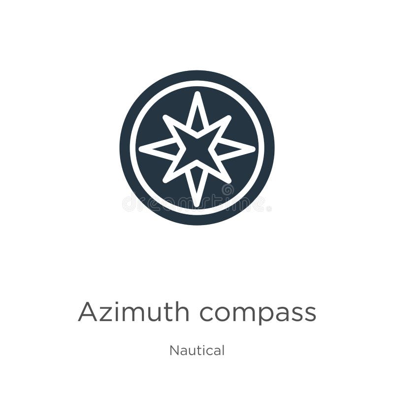Azimuth Compass Vector Icon on White Background. Flat Vector Azimuth ...