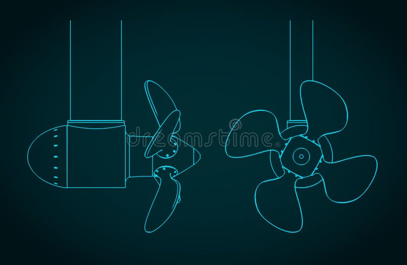 Azimuth thruster blueprint stock illustration. Illustration of ...