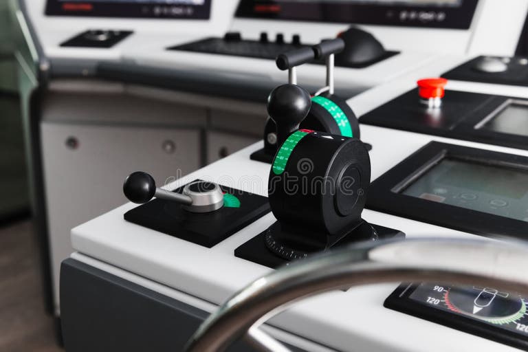 Azimuth Thruster Control Levers, Equipment of a Tug Boat Control Panel ...