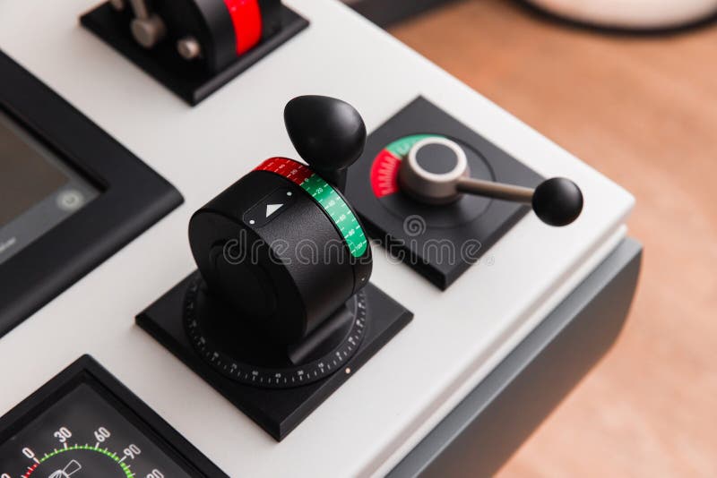 Azimuth Thruster Control Levers, Tug Boat Control Panel Stock Image ...