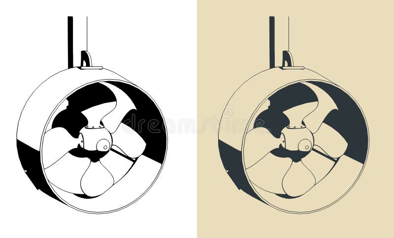 Azimuth Thruster or Rudder Propeller Stock Illustration - Illustration ...