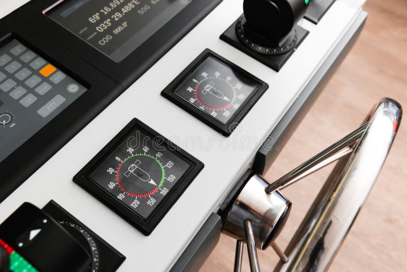 Azimuth Thrusters Angle Indicators Mounted in a Tug Boat Control Panel ...