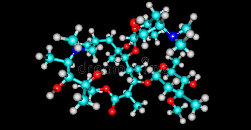 Azithromycin Molecular Structure Isolated on Black Stock Illustration ...