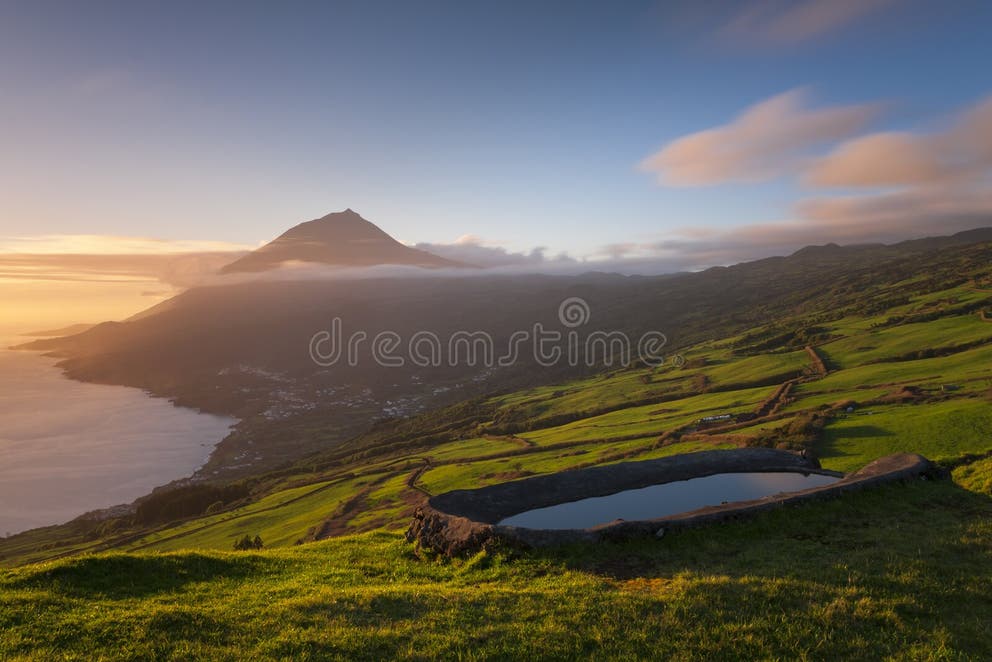 Azorean pastures stock photo. Image of cloudscape, color - 29480366