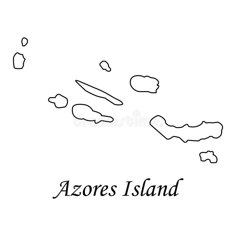 Azores island map stock vector. Illustration of icon - 365261660