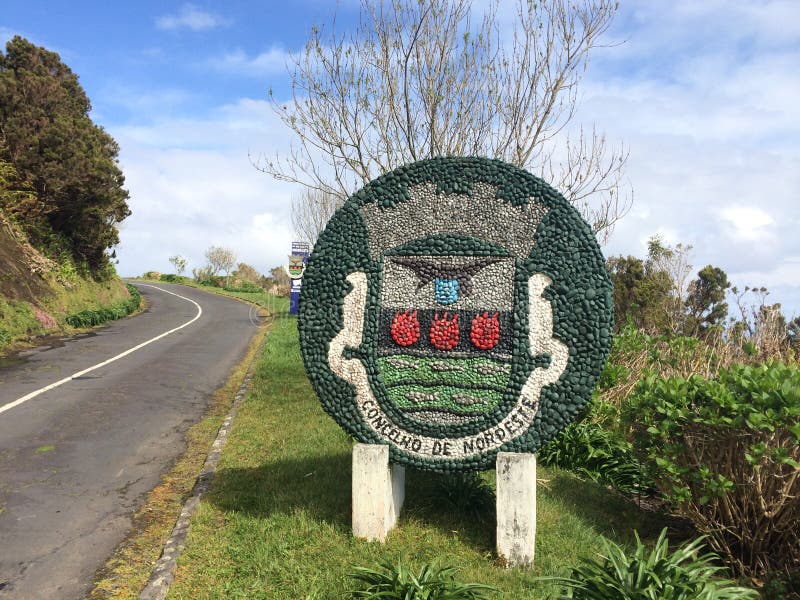 Azores sign stock photo. Image of mountains, rocks, sign - 53487536