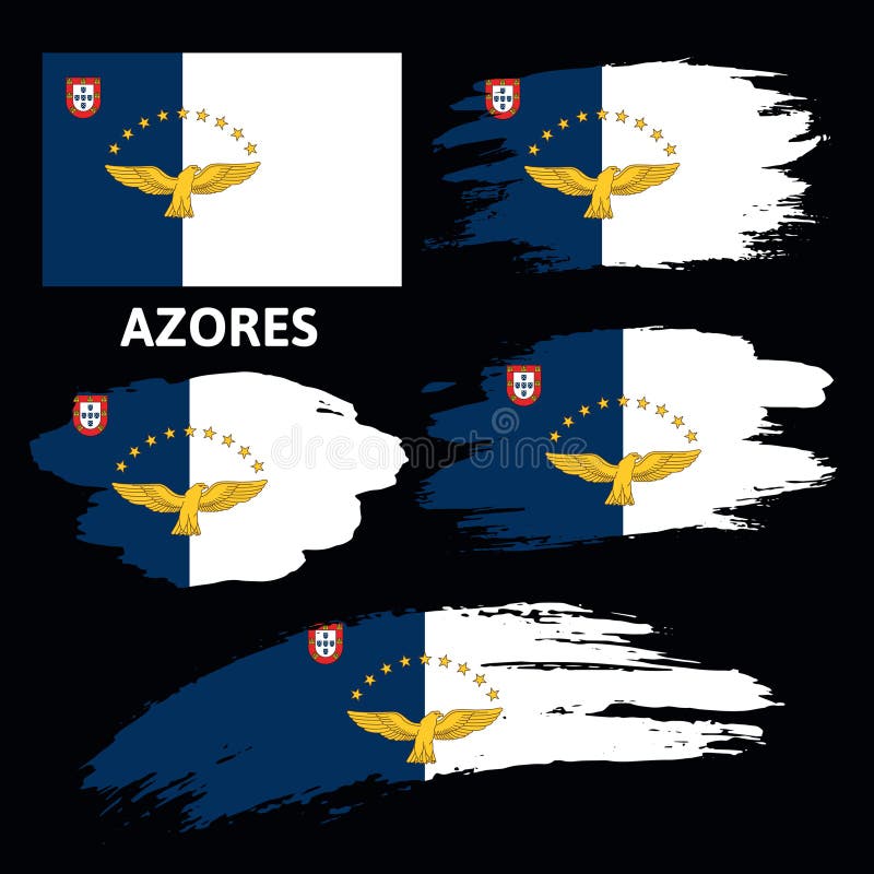 Azores Vector Flag Drawn with a Brush Stock Vector - Illustration of ...