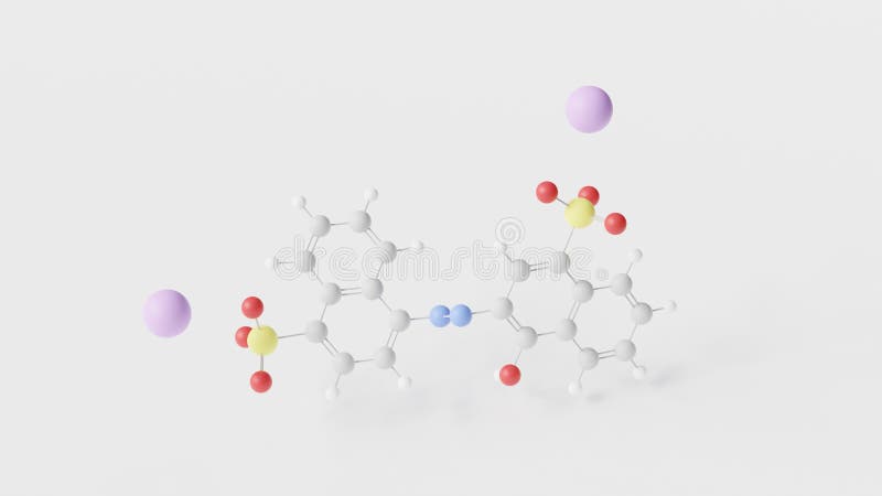 Azorubine Molecule 3d, Molecular Structure, Ball and Stick Model ...