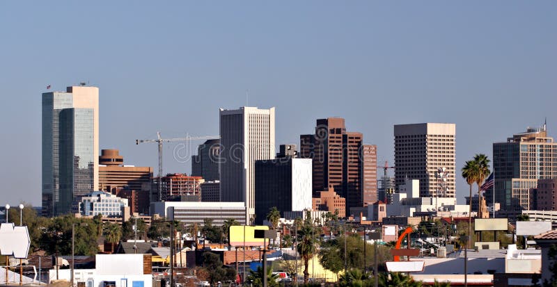 Azoteas De Phoenix Hacia El Centro De La Ciudad, AZ Foto de archivo ...