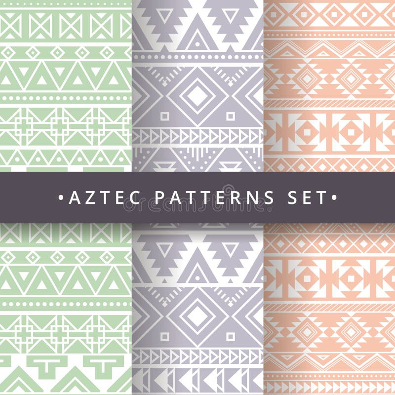 Aztec Background Design Set. Vector Illustration Decorative Design ...