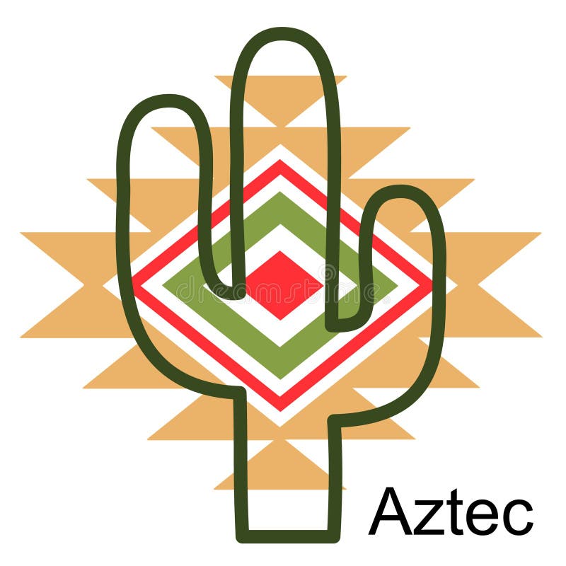 Aztec Cactus Flowers Graphic Printable Illustration. Vector Boho ...
