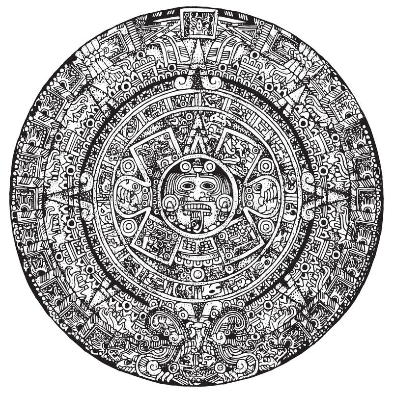 Aztec Calendar. Set of Aztec Labels and Elements. Vector Set ...